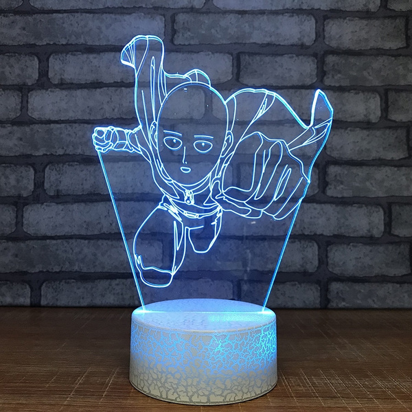 7 Color Change Gifts ONE PUNCH-MAN Shape Decor 3D Led Night Light Touch ...