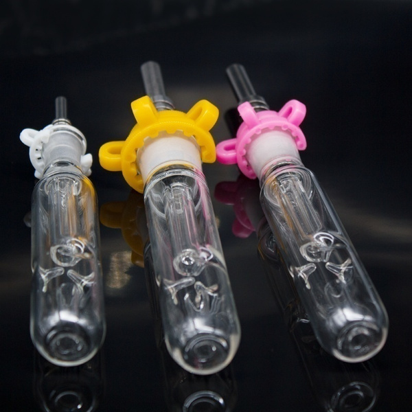 Mini Glass 10 14 18mm Glass Bubbler Honey Straw Titanium Nail Tool Set ...