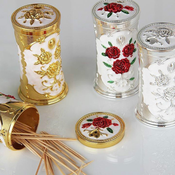 Metal Vintage Automatic Retractable Toothpick Holder Zinc Alloy Metal ...