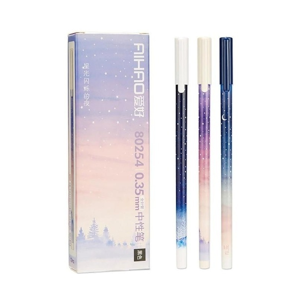 3Pcs 0.35mm Fantastic Cute Space Starry Sky Night Sky Gel Pen Kawaii ...
