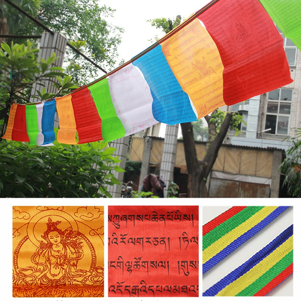 2 String Tibetan Buddhist Monk Prayer Flag Wind Horses 20 Flags 7m ...