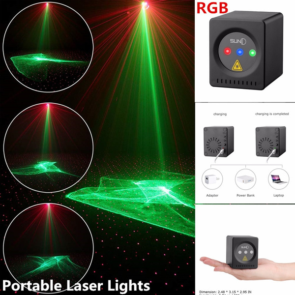 SUNY Mini Portable Laser Lights USB Rechargeable RGB Gobo Projector ...
