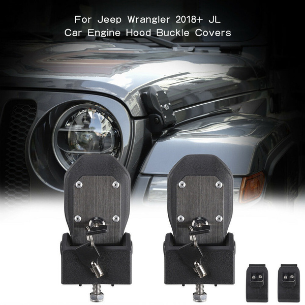 Auto Hood Lock Latches Buckle Pins Catch With Key Kit Fit 2018 Jeep ...