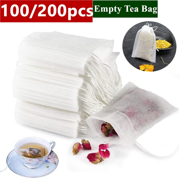 100/200pcs Bags For Tea Bag Infuser With String Heal Seal Sachet Filter ...