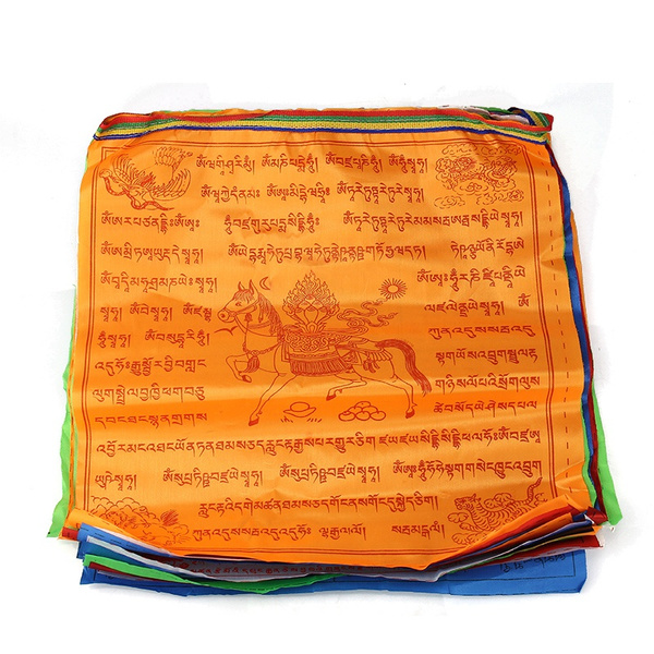 2 String Tibetan Buddhist Monk Prayer Flag Wind Horses 20 Flags 7m ...