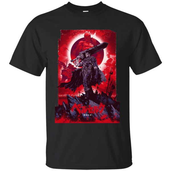 Berserk - Guts GATTSU RED Eclipse Berserk Anime T-Shirt G200 Gildan ...