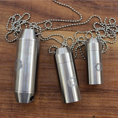 EDC Gear Outdoor Camping Waterproof Case Titanium Container Keychain ...