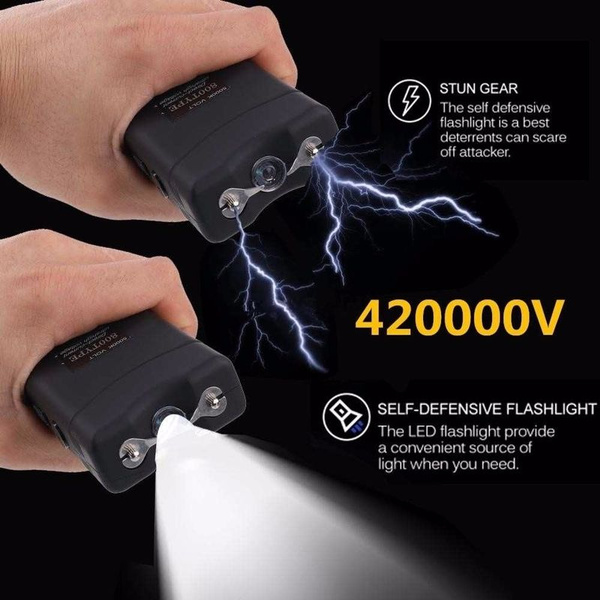 POLICE 800 Shock Flashlight Stun Torch Rechargeable with Electric Shock ...