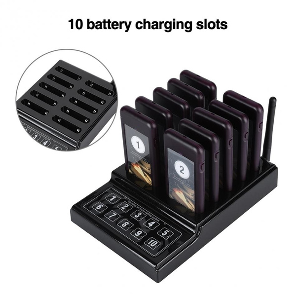 Restaurant Food Truck Wireless Paging Queuing System 1X Keypad+10X ...