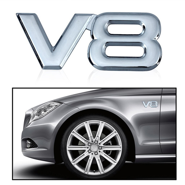 1Pcs 3D Metal Chrome V8 Car Sticker Logo Emblem Decal Badge Car Body ...