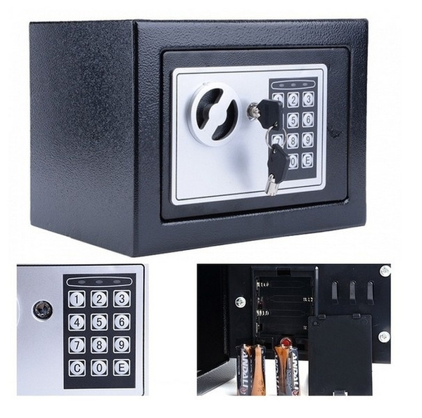 Small Black Digital Electronic Safe Box Keypad Lock Home Office Hotel ...