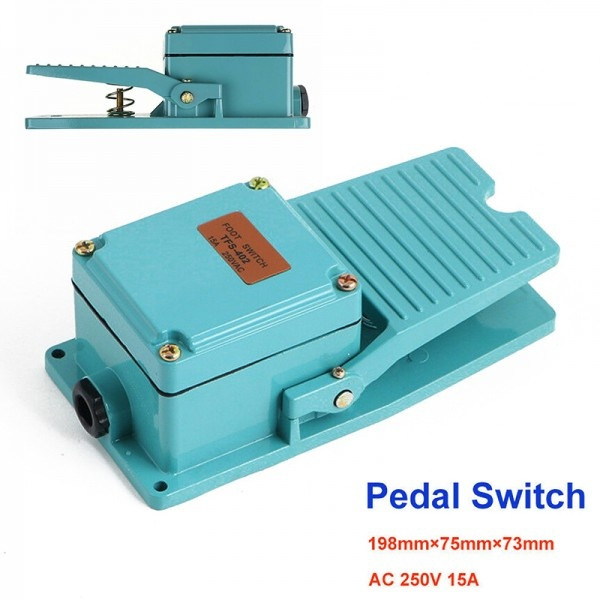 New 1PC Non-slip Footswitch Aluminum Foot Pedal Switch AC 250V 15A IP62 ...