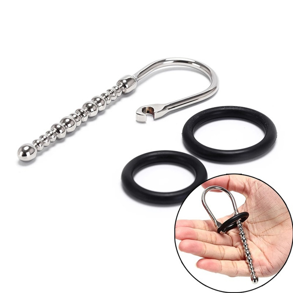 Stainless Steel Metal Urethral Plug With Glans Rings Urethral Dilator