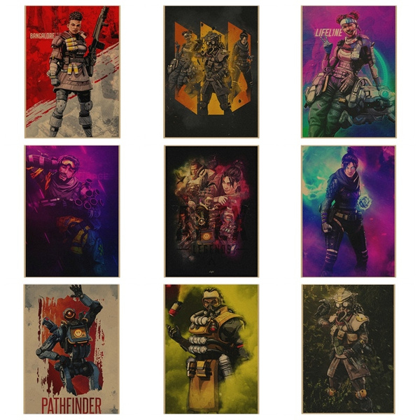 53 Kind Game Poster Apex Legends Vintage Game Poster Kraft paper wall ...