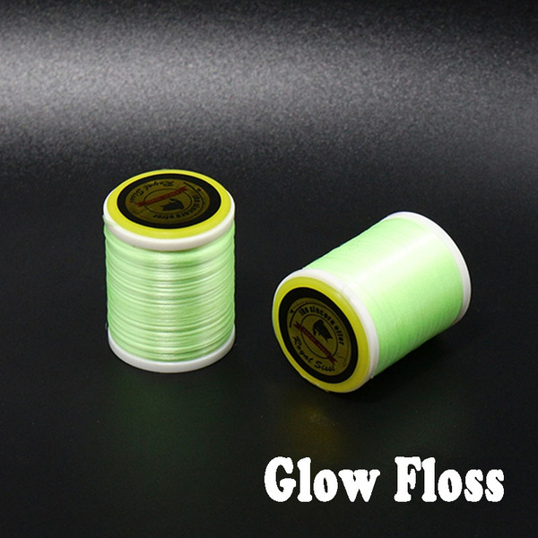 Fishing high tensile glow fly tying thread 300D Glo yarn luminous green ...