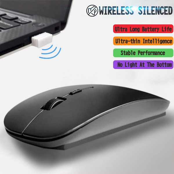 Ultra Slim 2.4 GHz Optical Wireless Mouse Mice with USB Receiver For ...