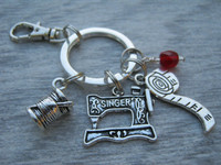 Personalized Seamstress Keychain, Sewing Zipper Pull, Sewing Accessory ...