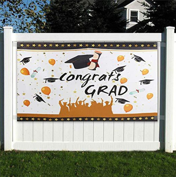 Congrats Grad I'M DONE Sign Banner Creative Graduation Party Wall ...