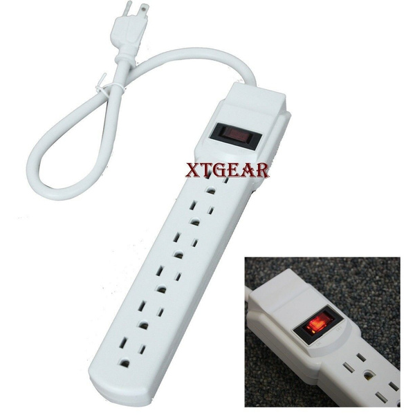 New 6 Grounded Outlet Power Strip Surge Protector 1.6 ft 14/3 AWG UL ...