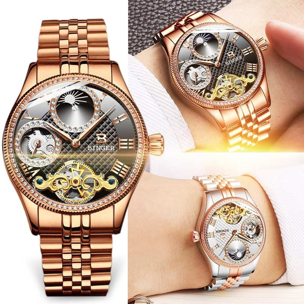 Herr Klockor Klassisk Lyx Designer Affärer Automatisk Klocka Diamant ...