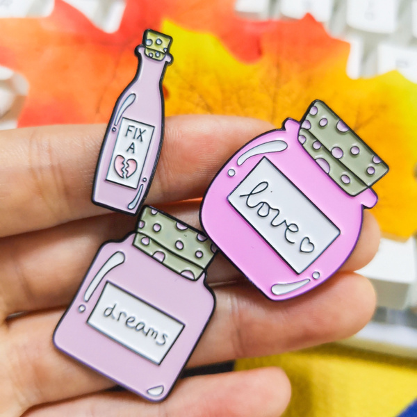 Potion Pins Love Dream Fix A Broken Heart Drifting Bottle Enamel Pin ...