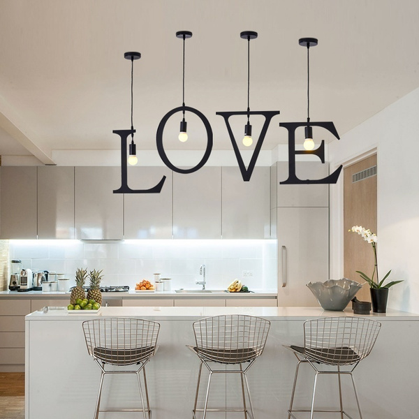 Industrial Loft Alphabet Letter Chandelier Pendant Ceiling Light ...