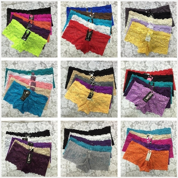 (10 Pieces/Lot) Women Panties Transparent Lace Boxers Lady Seamless ...
