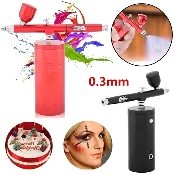 2019Newest 0.3mm Mini Air Compressor Spray Gun Airbrush Set 7CC ...