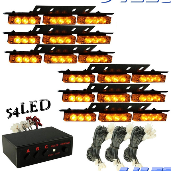 6x9 LED 54 LED Emergency Vehicle Strobe Lights/Lightbars Deck Dash ...
