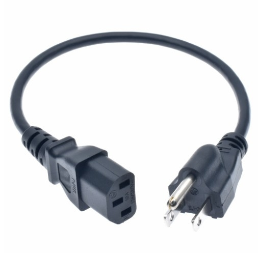 Travel Power cord,US Power Cord,Socket 3 Prong C13/5-15P, Nema 5-15P US ...