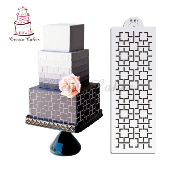 Contemporary Lattice Cake Stencil Plastic Wedding Cake Template Fondant Decorating Stencil ...