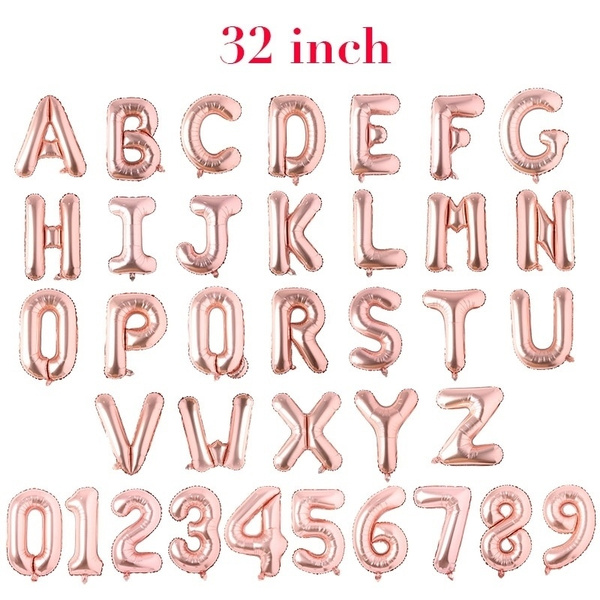 Cute 32 Inch Rose Gold Alphabet Letters Balloons Kids Birthday Party ...