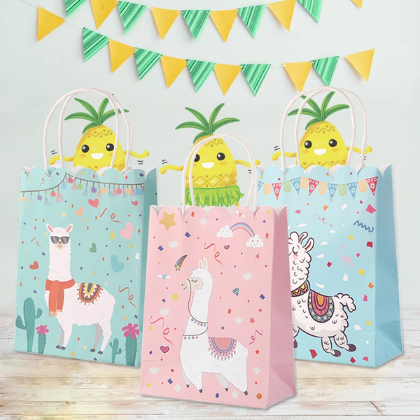 5Pcs Alpaca Llama Paper Gift Bag Birthday Party Wedding Favors Baby ...