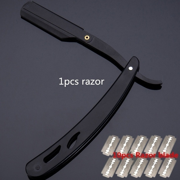 Fashion Stainless Steel Straight Edge Razor Barber Shave Manual Shaving ...