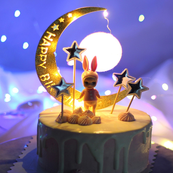 Moon Happy Birthday Cake Topper Party Decoration Birthday Party ...
