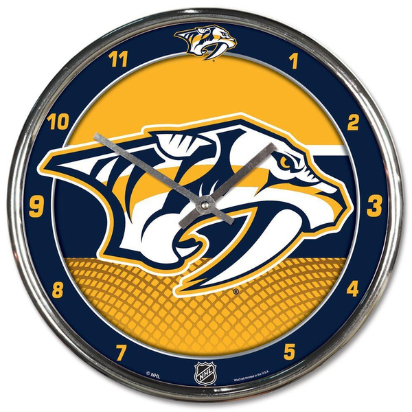 Nashville Predators Clock Round Wall Style Chrome | Wish