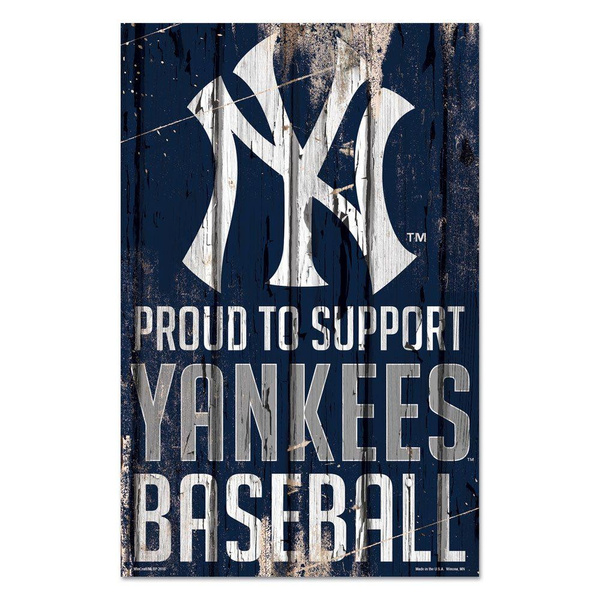 New York Yankees Sign 11x17 Wood Proud to Support Design | Wish