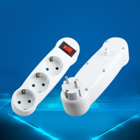 New 1pc Triple Plug Power Distribution Box Three-way Plug Adapter EU ...