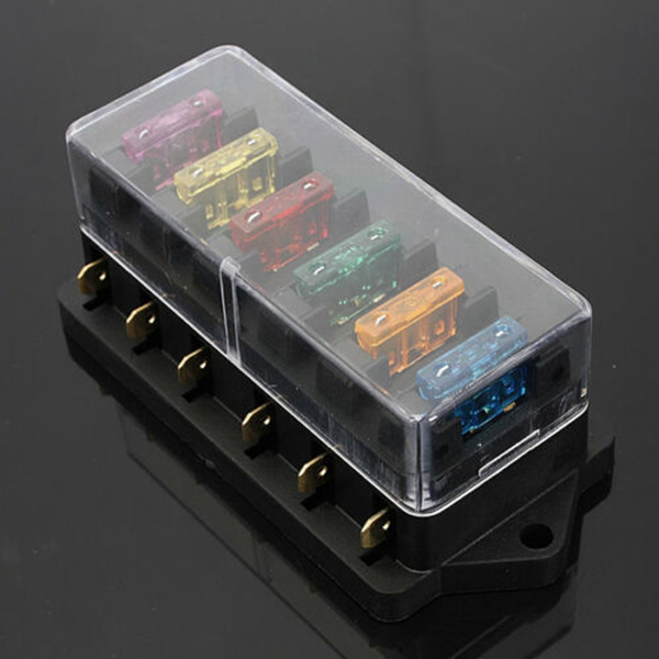 6 Way Fuse Holder Box Car Vehicle Circuit Blade Fuse Box Block With ATO ...