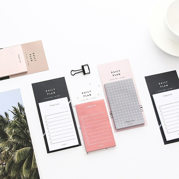 Weekly Monthly Plan Time Schedule Checklist Desk Note Sticky Notes Memo ...