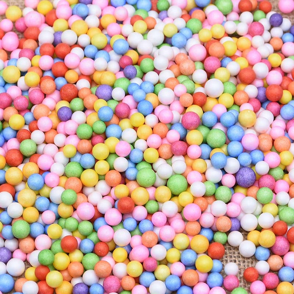 2 Bottles 8mm Polystyrene Styrofoam Plastic Foam Beads Ball Foam Balls ...