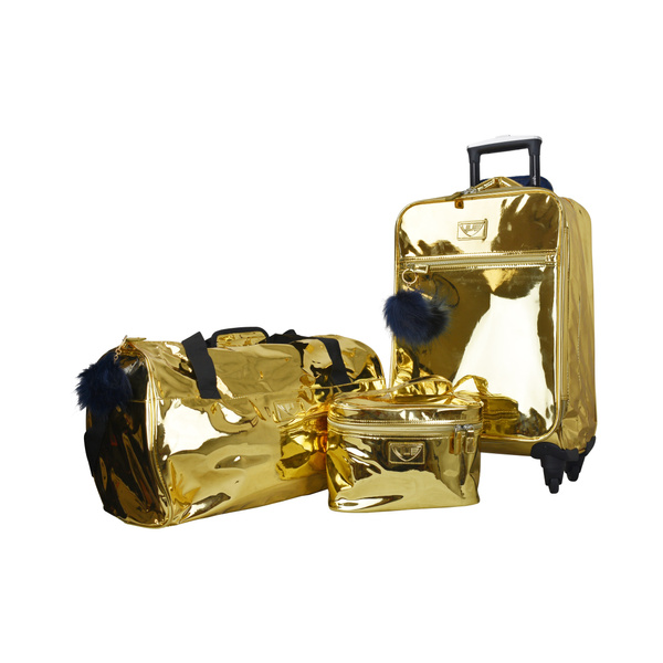 Metallic Gold Carry On 3pc Luggage set | Wish