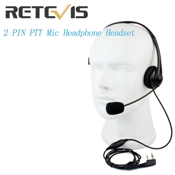 RETEVIS 2PIN Stereo Headset Mic for PUXING WOUXUN BAOFENG UV5R Bouncer ...