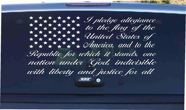American Flag Pledge of Allegiance Vinyl Decal Sticker Car Truck SUV ...