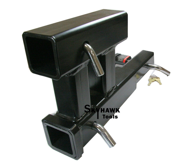 Dual 2" Trailer Hitch Receiver Rise-Drop Adapter Extender 4000LB Tow w ...