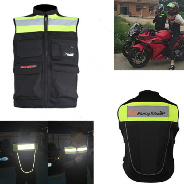 Motorcycle Reflective Safety Clothing High Visibility Race Jacket Night ...