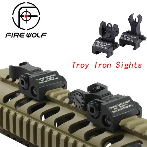 Troy Metal Front and Rear Folding Battle Sight Industries Micro M4 Iron ...