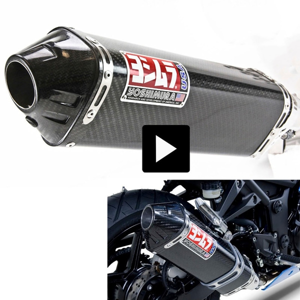 Motorcycle Modified Exhaust Pipe Triangle Full Carbon Fiber Yoshimura ...