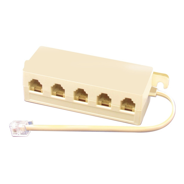 RJ11 5 Ways 4C RJ11 Telephone Socket Modular Jack Line Splitter Adapter ...