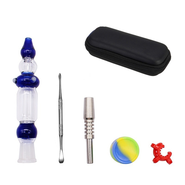 10mm 14mm Glass Bubbler Oil Rig Kit Concentrate Honey Dab Straw Set ...